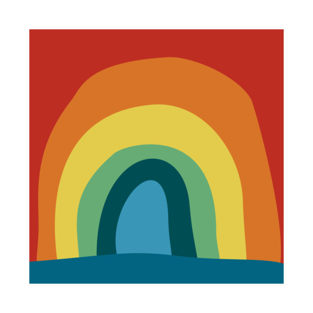 Groovy Earth Tone Rainbow - Retro - T-Shirt | TeePublic
