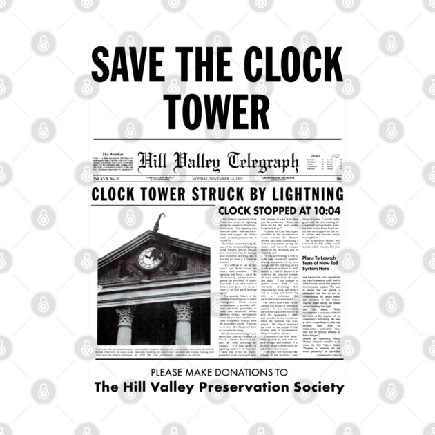 Save the Clock Tower - Back To The Future - T-Shirt | TeePublic