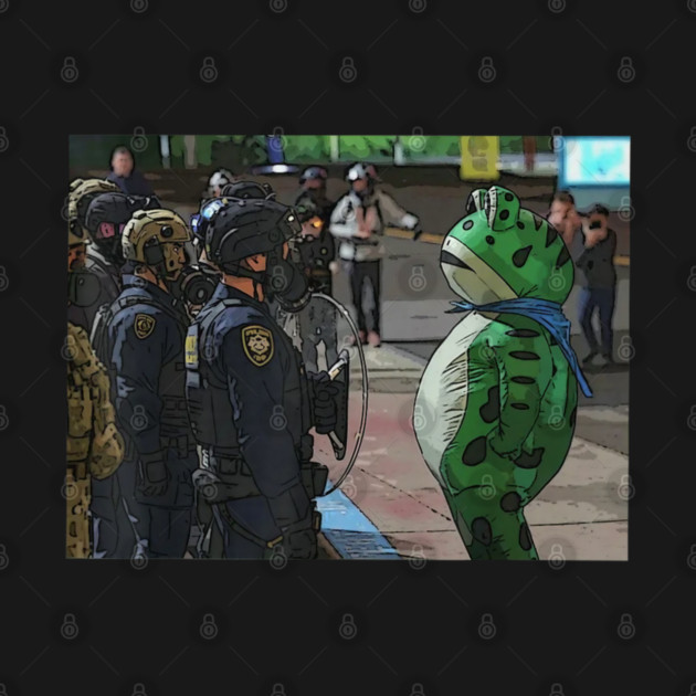 Portland Frog Protest Meme Frog Viral - Portland Frog - T-Shirt | TeePublic