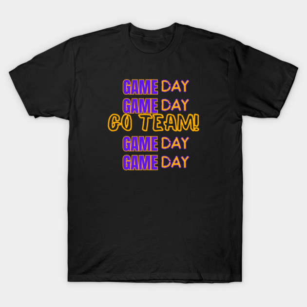 Game Day | Go Team! Purple and Gold Football Fan design | Tailgate ...