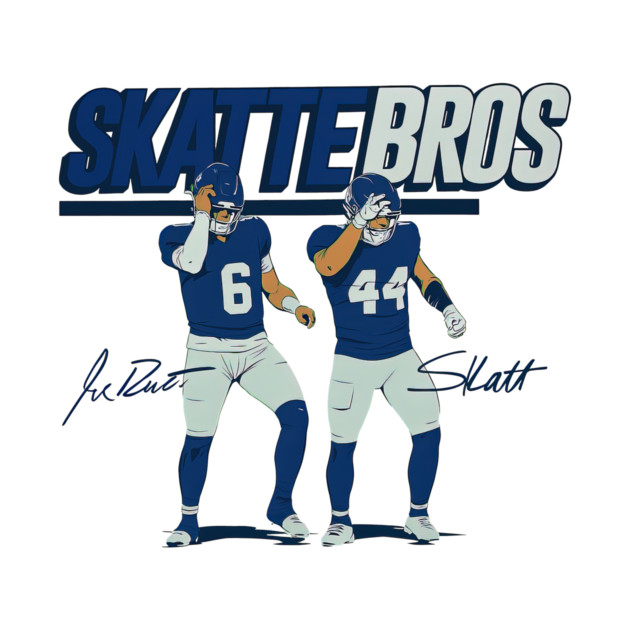 Skattebros Jaxson Dart and Cam Skattebo New York Giants signatures ...