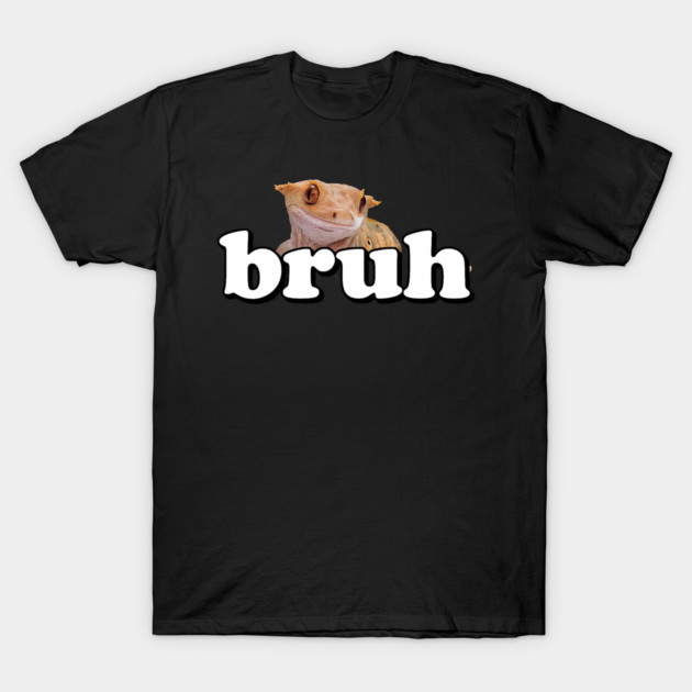 Funny Meme Saying Bruh With Crested Gecko - Gecko - T-Shirt | TeePublic
