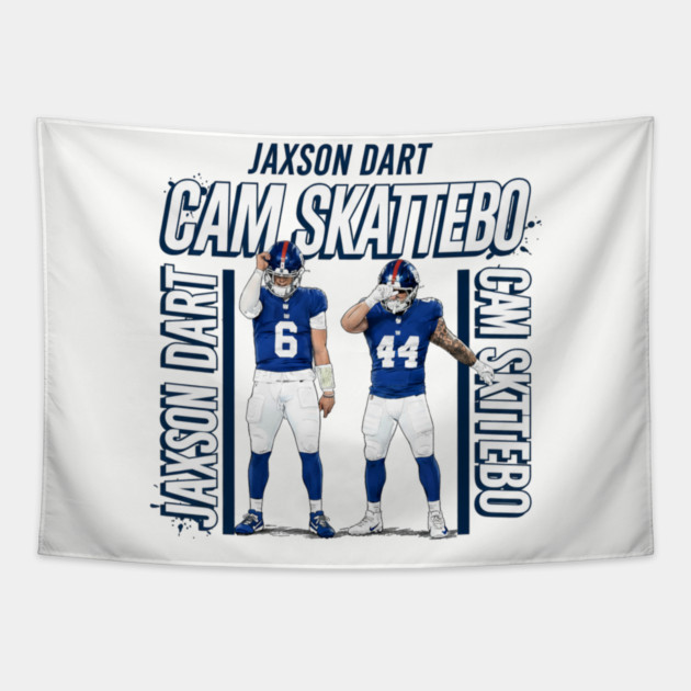 Giants Jaxson Dart Cam Skattebo Celebration - Dart Skattebo - Tapestry ...