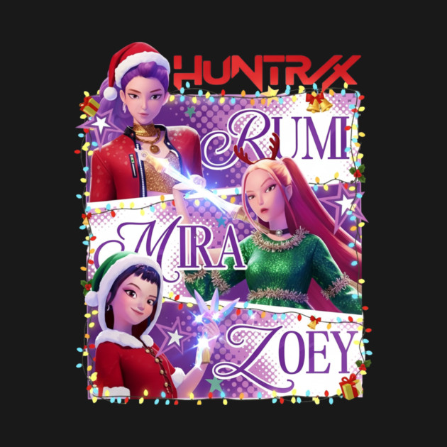 Huntrix Christmas Kpop Demon Hunters Anime Girls Holiday - Huntrix ...