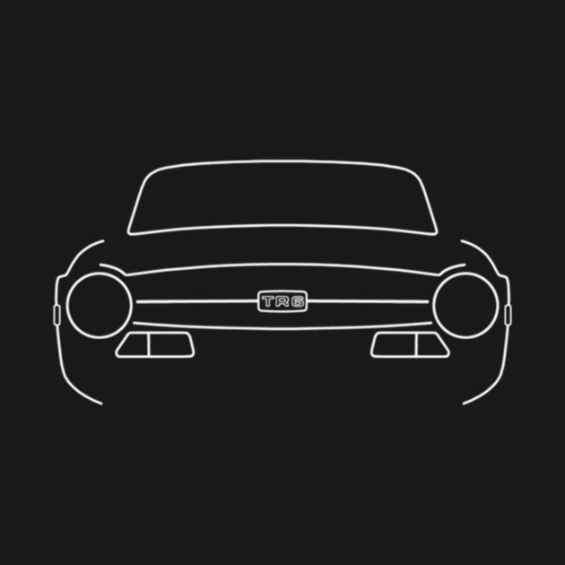 Triumph Tr6 British Car White Outline - British Car Outline - T-Shirt ...