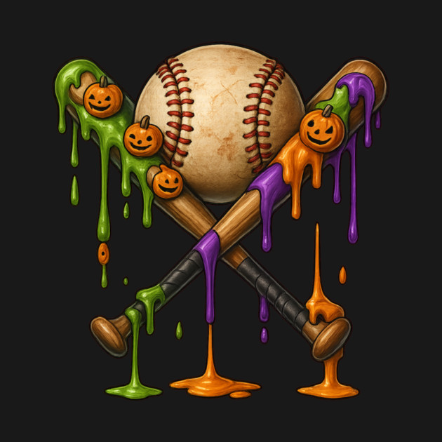 Halloween Baseball Drip – Ice Cream Slime for Youth Boys - Spooky ...