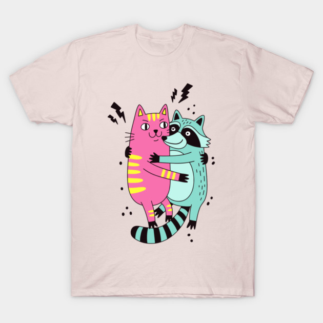 Emotional Support Cat & Raccoon | Cute Animal Hug - Raccoon Lovers - T ...