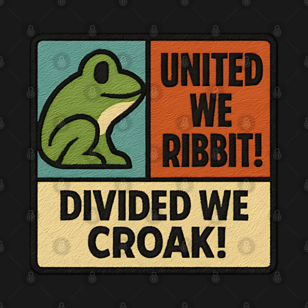 United We Ribbit Divided We Croak funny frog unity design retro vintage ...