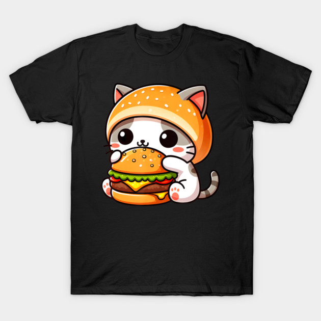 Cat Burger Fast Food - Cute Cat Burger - T-Shirt | TeePublic