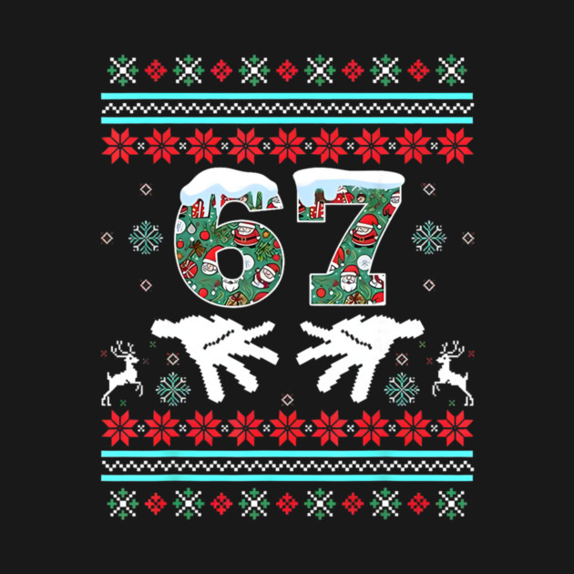 Funny 67 Six Seven Meme Brainrot Cringe Christmas Pajamas - 67 Six ...