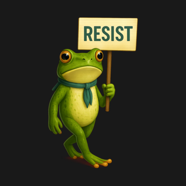 Resist Protest Frog – Portland Vibes Cartoon - Resist Frog - T-Shirt ...