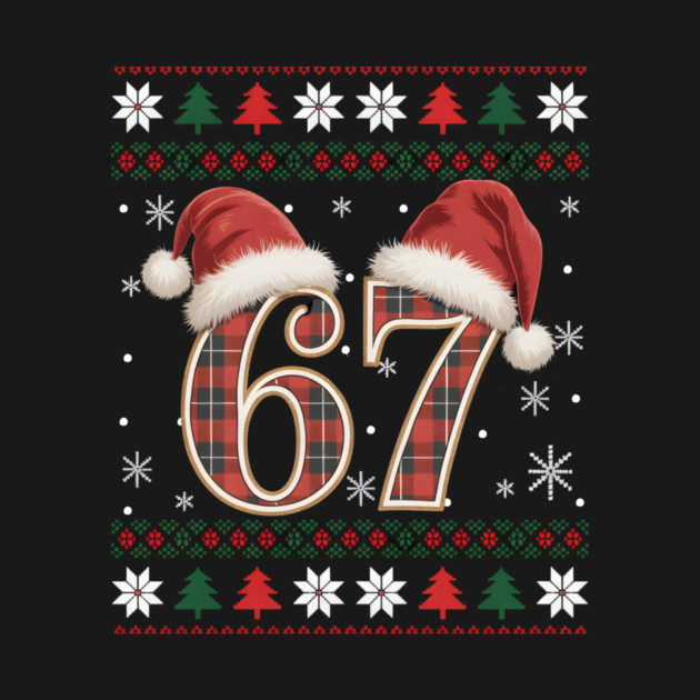 Funny 67 Six Seven Meme Brainrot Cringe Christmas Pajamas - 67 ...