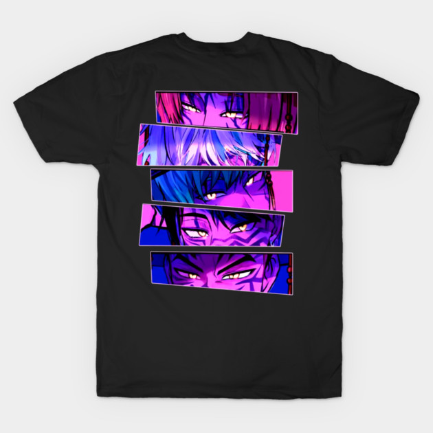 Neon-demon-eyes-intense-anime-power-gaze - Sajaboys - T-Shirt | TeePublic