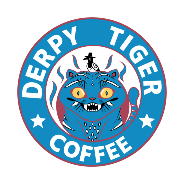 Derpy Tiger Coffee - Kpop Blue - Kpop Demon Hunters - T-Shirt | TeePublic