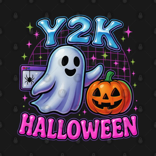 Y2K Halloween Retro Ghost & Pumpkin - Y2k Aesthetic - T-Shirt | TeePublic