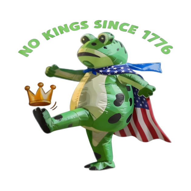 No Kings Since 1776, Portland Frog Kicking Crown - Frog Freedom - T ...