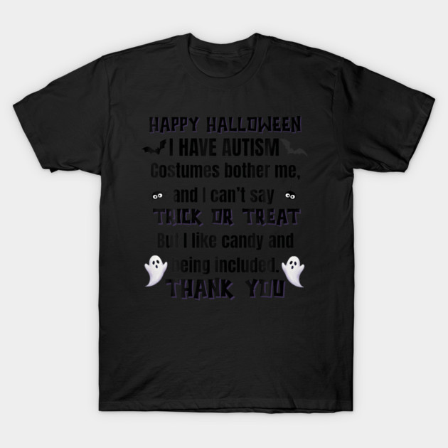Autism Trick Or Treating Sign Halloween - Autism Trick Or Treat - T ...