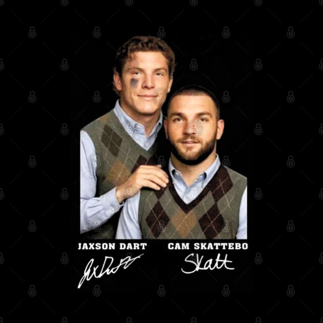 Jaxson Dart & Cam Skattebo Step Brothers Signed - Jaxson Dart - Pillow ...