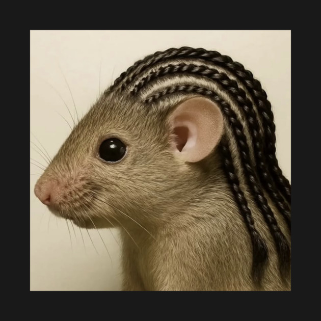 Mouse with Cornrows Hairstyle Meme - Mouse - T-Shirt | TeePublic