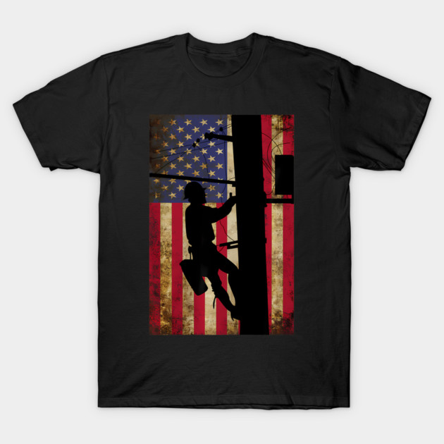 Lineman American Flag - Electric Cable Lineman Gift - Lineman Flag - T ...