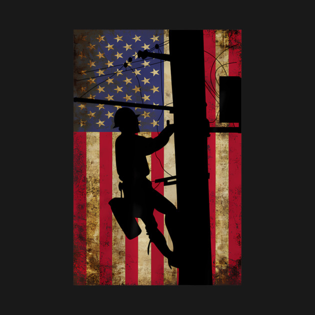 Lineman American Flag - Electric Cable Lineman Gift - Lineman Flag - T ...