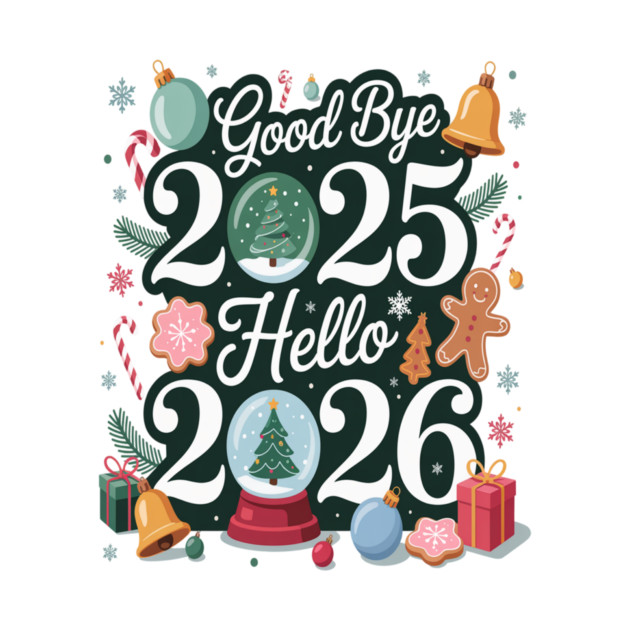 Goodbye 2025 Hello 2026 Happy New Year Christmas - Goodbye 2025 Hello ...
