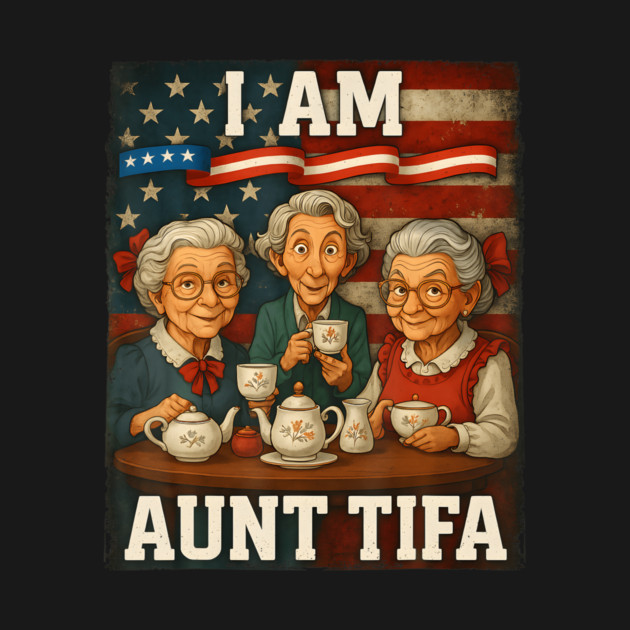 Aunt Tifa American Flag I Am Aunt Tifa American - Funny Aunt Meme - T ...