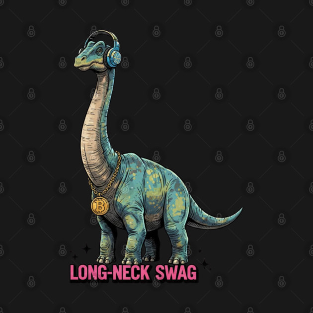 Long-Neck Swag Bitcoin Dinosaur Brachiosaurus Crypto - Bitcoin - T ...