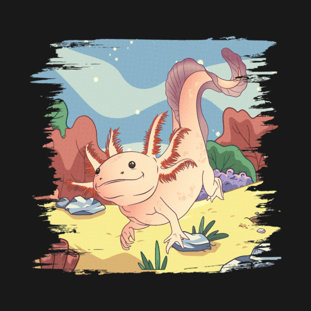 Salamander Mud Puppy Axolotls Mexican Walking Fish - Axolotl - T-Shirt ...