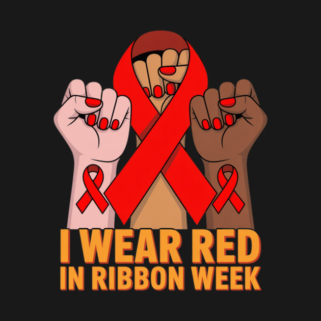 In October We Wear Red Ribbon Squad Week Awareness Kids Boy - In ...