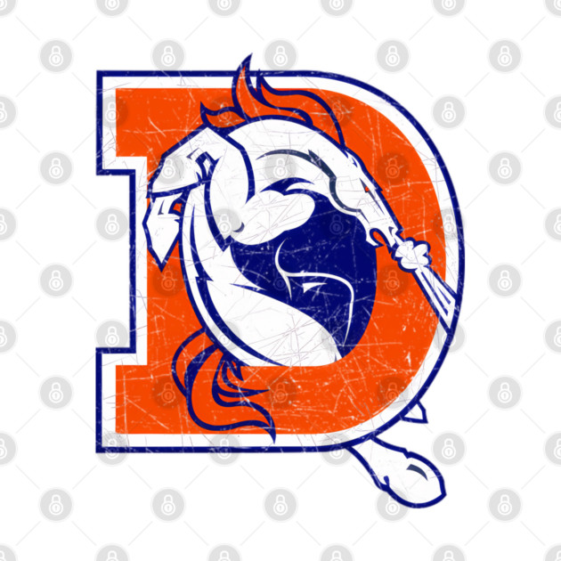 Denver Broncos – Vintage "D" Horse Emblem Logo - Denver Broncos - T ...