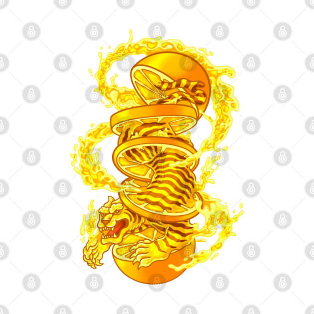 Tiger Orange Citrus Surreal Pop Art - Tiger Citrus Pop Art - T-Shirt ...
