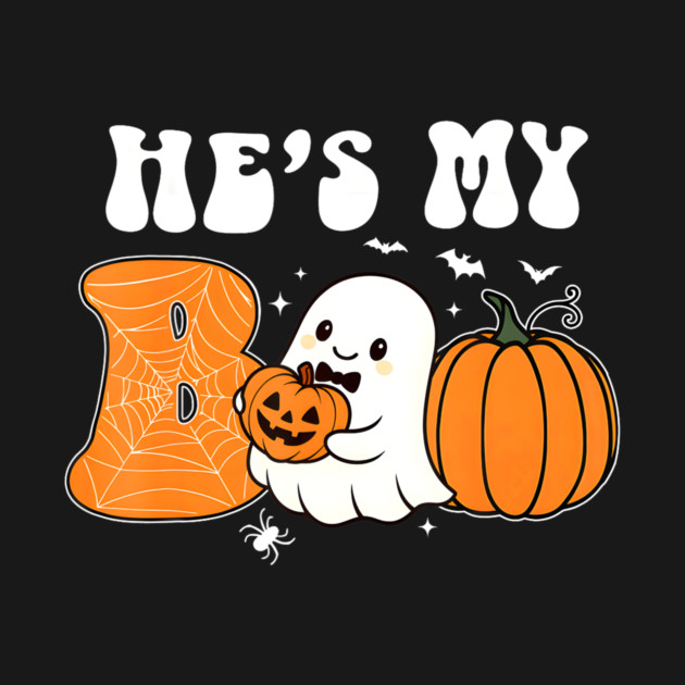 He's My Boo Halloween She's My Boo - Matching Halloween Couples - T ...