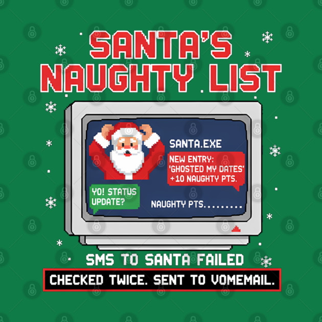Santa.exe – Naughty List Pixel Art Funny Christmas - Funny Christmas ...
