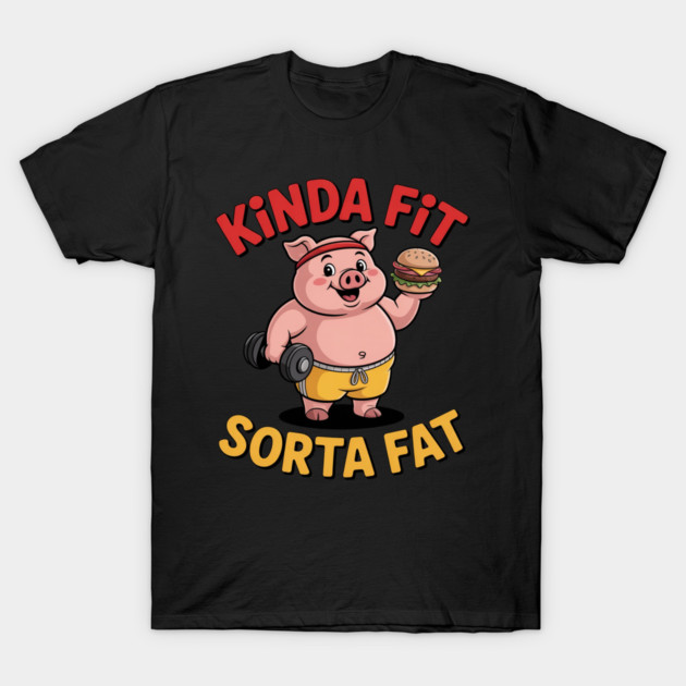Kinda Fit Sorta Fat Workout Burger Pig Gym - New Designs - T-Shirt ...