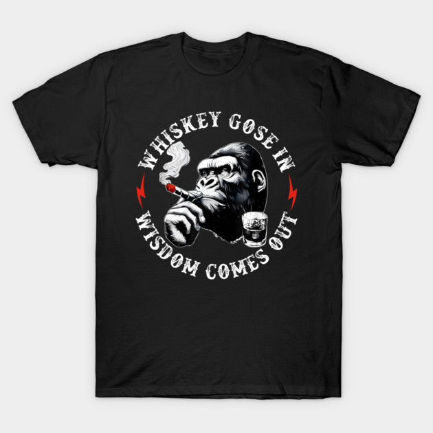 Whiskey Goes in Wisdom Comes Out Funny Monkey - Whiskey Goes In Wisdom ...