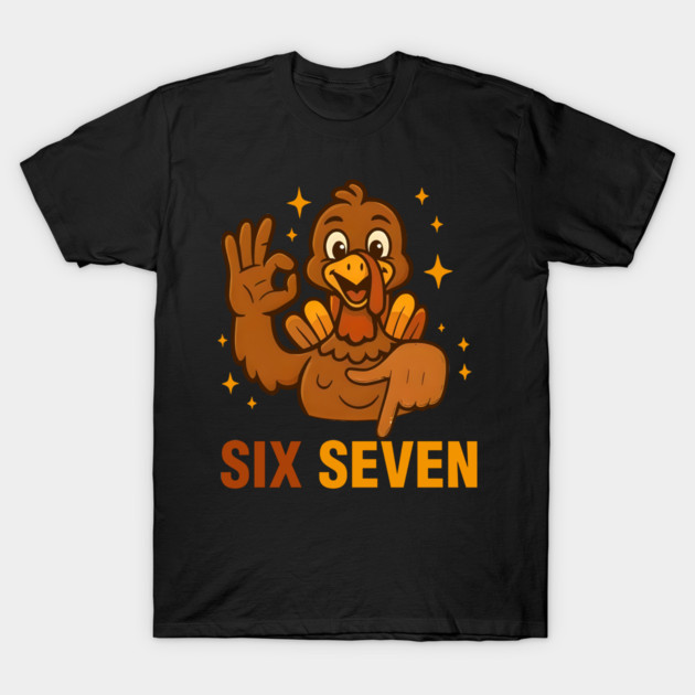 Six Seven Turkey Hand Sign Cute Thanksgiving Bird Fun Autumn Look - Six ...