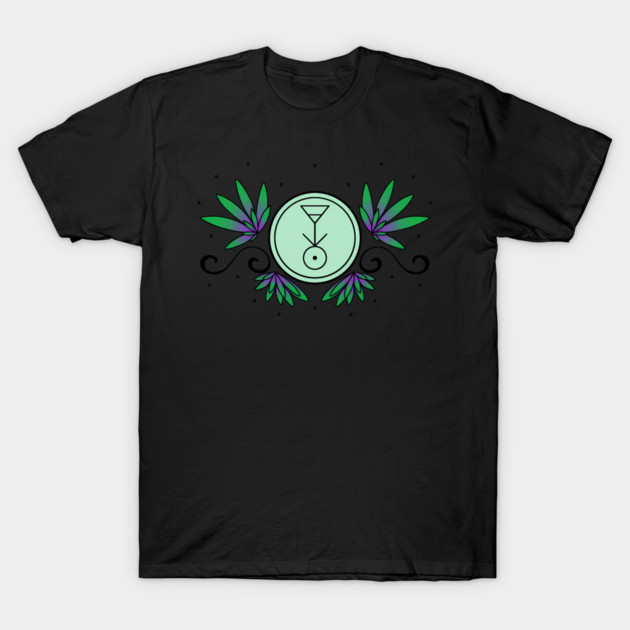 Stylised Plant Glyph With Leaves - Plant Leaf Glyph - T-Shirt | TeePublic