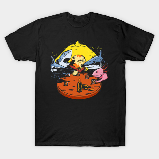 Animals playing poker cards axolotl party Art - Axolotl - T-Shirt ...