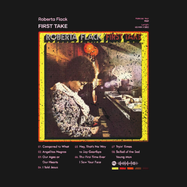 Roberta Flack - First Take Tracklist Album - Roberta Flack - T-Shirt ...