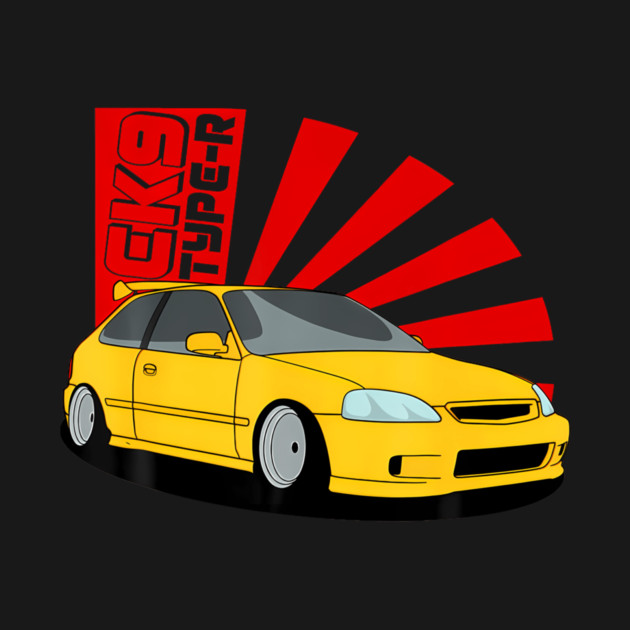 Ek9 Type-R Jdm Hatch Yellow - Jdm Car Culture - T-Shirt | TeePublic