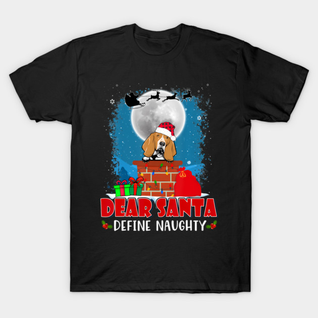 Dear Santa Define Naughty Basset Hound Dog Funny Christmas - Funny ...