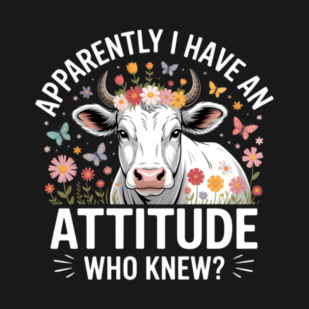 Apparently I Have An Attitude Funny Dairy Cow - Funny Dairy Cow - T ...
