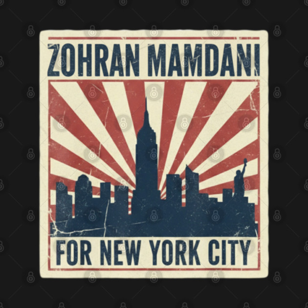 Zohran Mamdani Vintage New York Skyline Poster - Zohran Mamdani Vintage ...