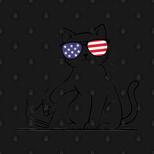 Cat No Kings In America Patriotic Cat Lady Democracy - Patriotic Cat ...