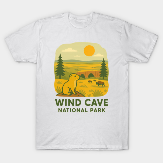 Wind Cave National Park South Dakota Retro Prairie Design - Wind Cave ...