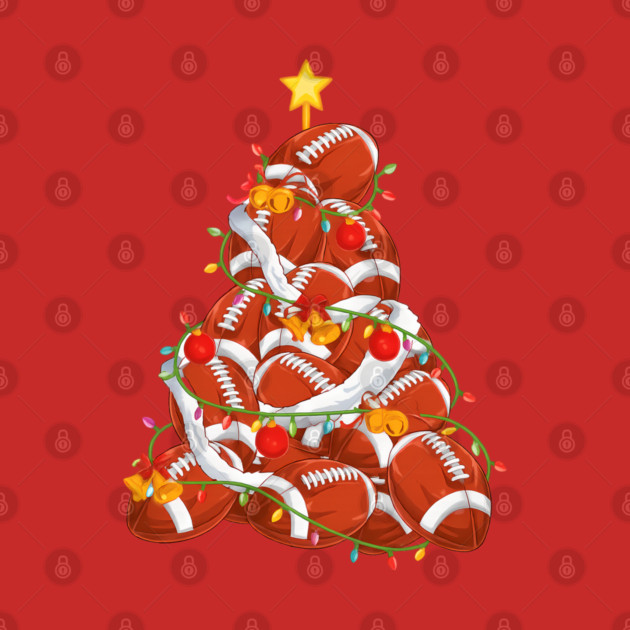 Football Christmas Tree Design - Christmas Football - T-Shirt | TeePublic