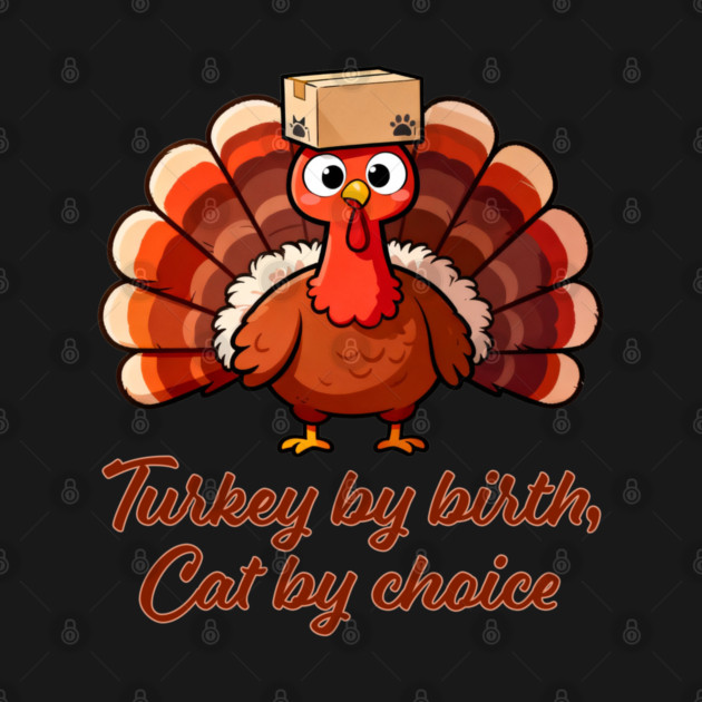 Turkey by Birth, Cat by Choice – Funny Thanksgiving Cat Lover Shirt ...