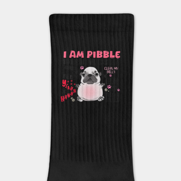 I Am Pibble Wash My Belly Pibble Dog Brainrot - Funny Dog Meme - Socks ...