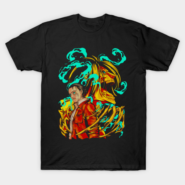 AOT Attack Titan Eren Anime Fanart - Anime And Manga - T-Shirt | TeePublic